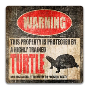 Turtle Accessories Turtle Sign Reptile Sign Funny Turtle Warning Sign ...