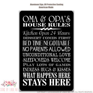 Oma and Opa House Rules Sign, Oma and Opa Sign, Gift for Oma Gift for ...