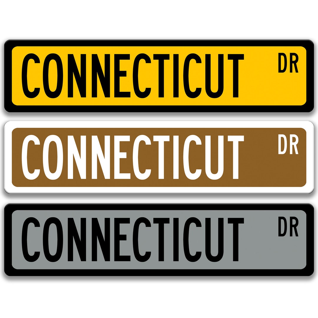 Connecticut Sign, Connecticut Visitor Gift, Custom Street Sign ...
