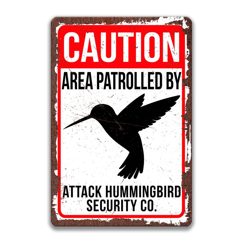 Hummingbird Sign, Funny Rusty Metal Sign, Vintage Hummingbird Sign ...
