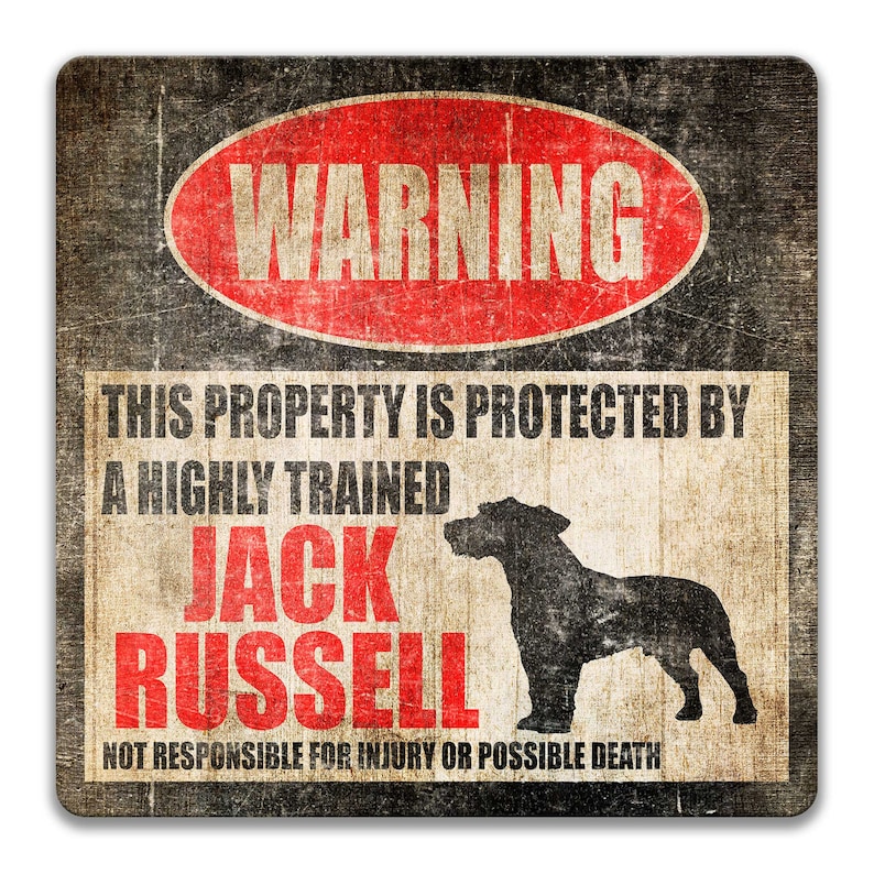 Jack Russell Sign Jack Russell Dog Sign Dog Warning Sign Dog - Etsy