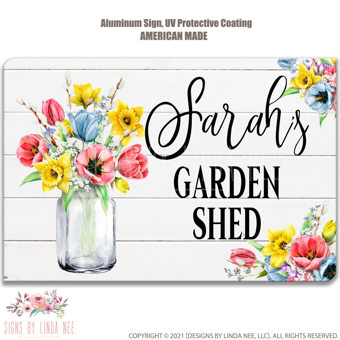 Personalized Garden Shed Sign Spring Flowers Custom - Etsy