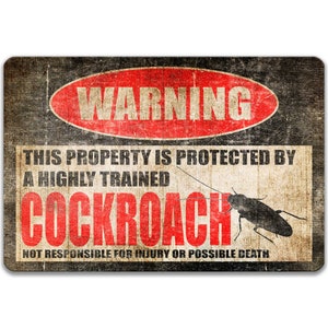 Funny Cockroach Sign Cockroach Gift Cockroach Warning Sign - Etsy