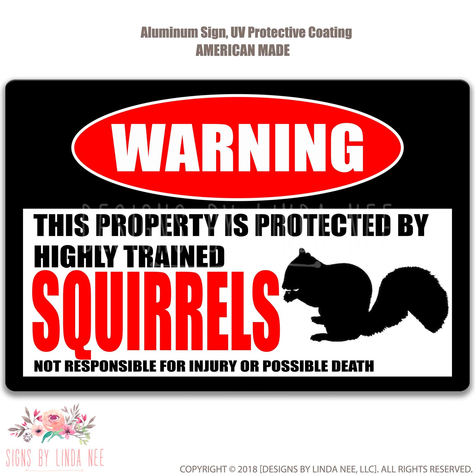 Funny Squirrel Sign Protected by Squirrels Animal Decor Pet | Etsy