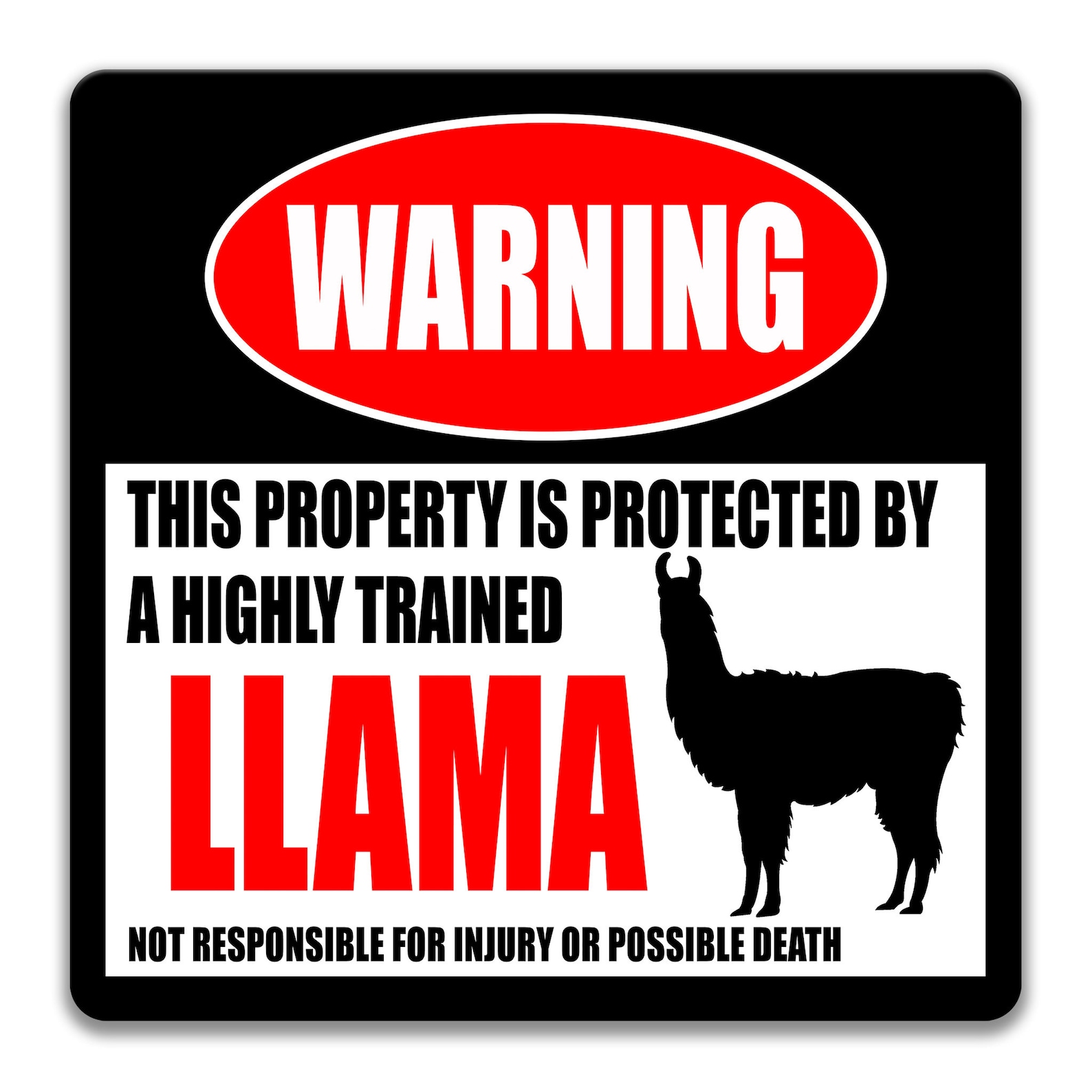 Llama Sign Funny Metal Signs Llama Gift Llama Accessories | Etsy
