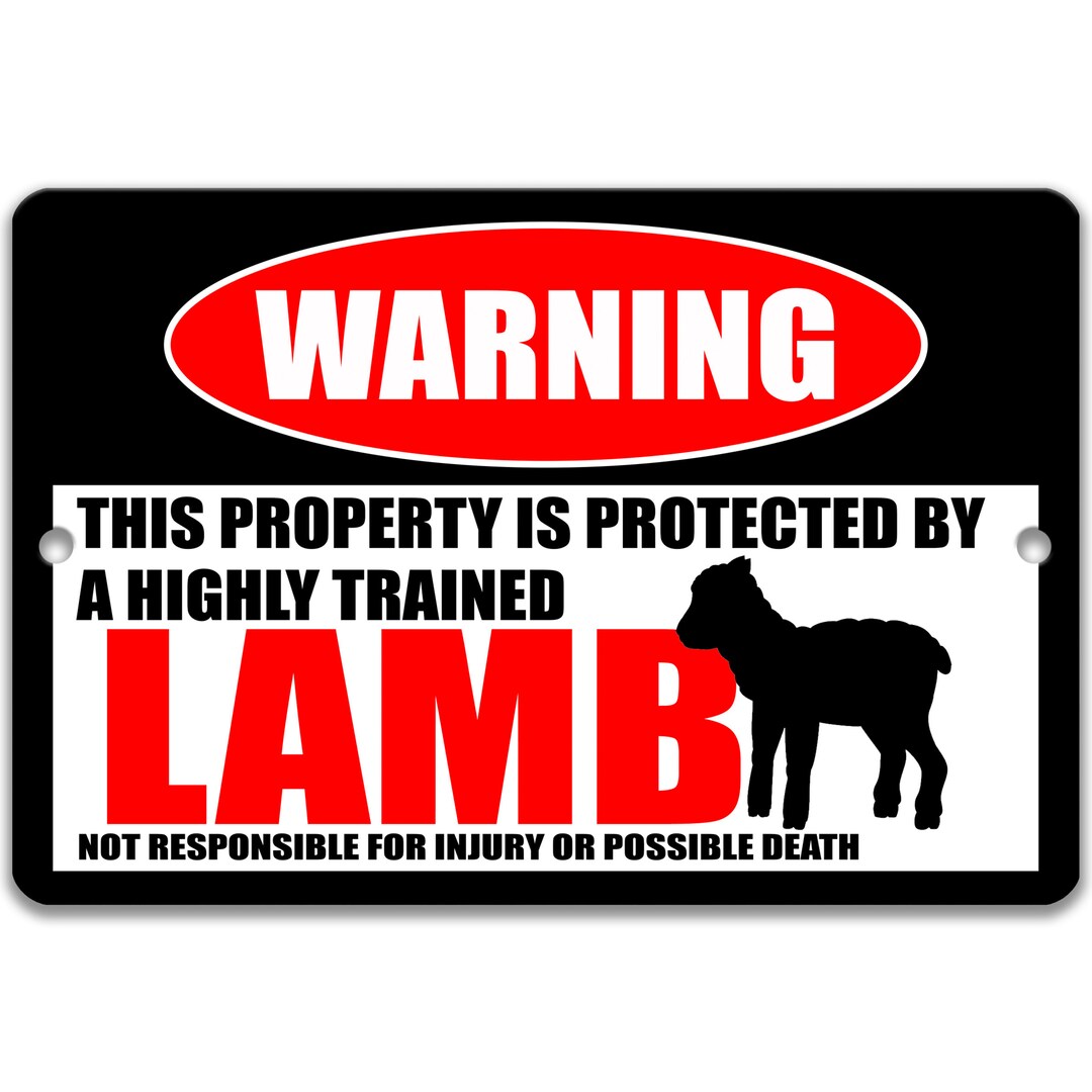 Funny Lamb Warning Sign, Farm Decor, Beware of Lamb Sign, Yearling ...