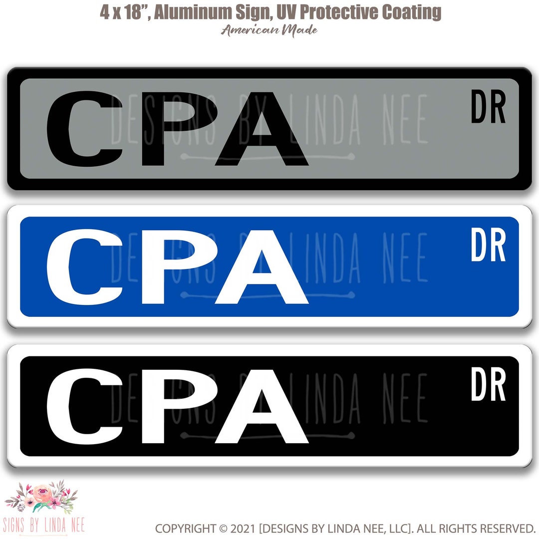 CPA Sign, CPA Gift, Financial Planner Sign, Certified Public Accountant ...