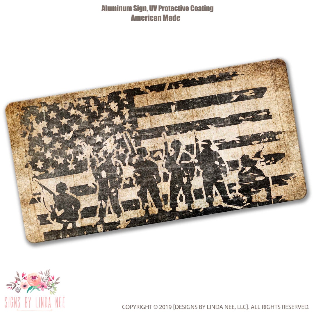 Military Sign, Veteran Sign, Land of the Free Sign, Patriotic Wreath ...
