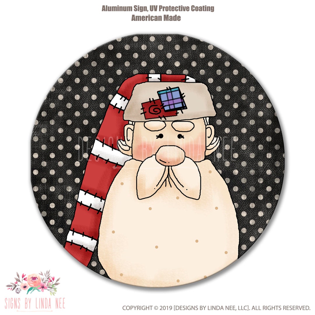 Mini Santa Face Sign, Santa Wreath Sign, Christmas Wreath Sign ...