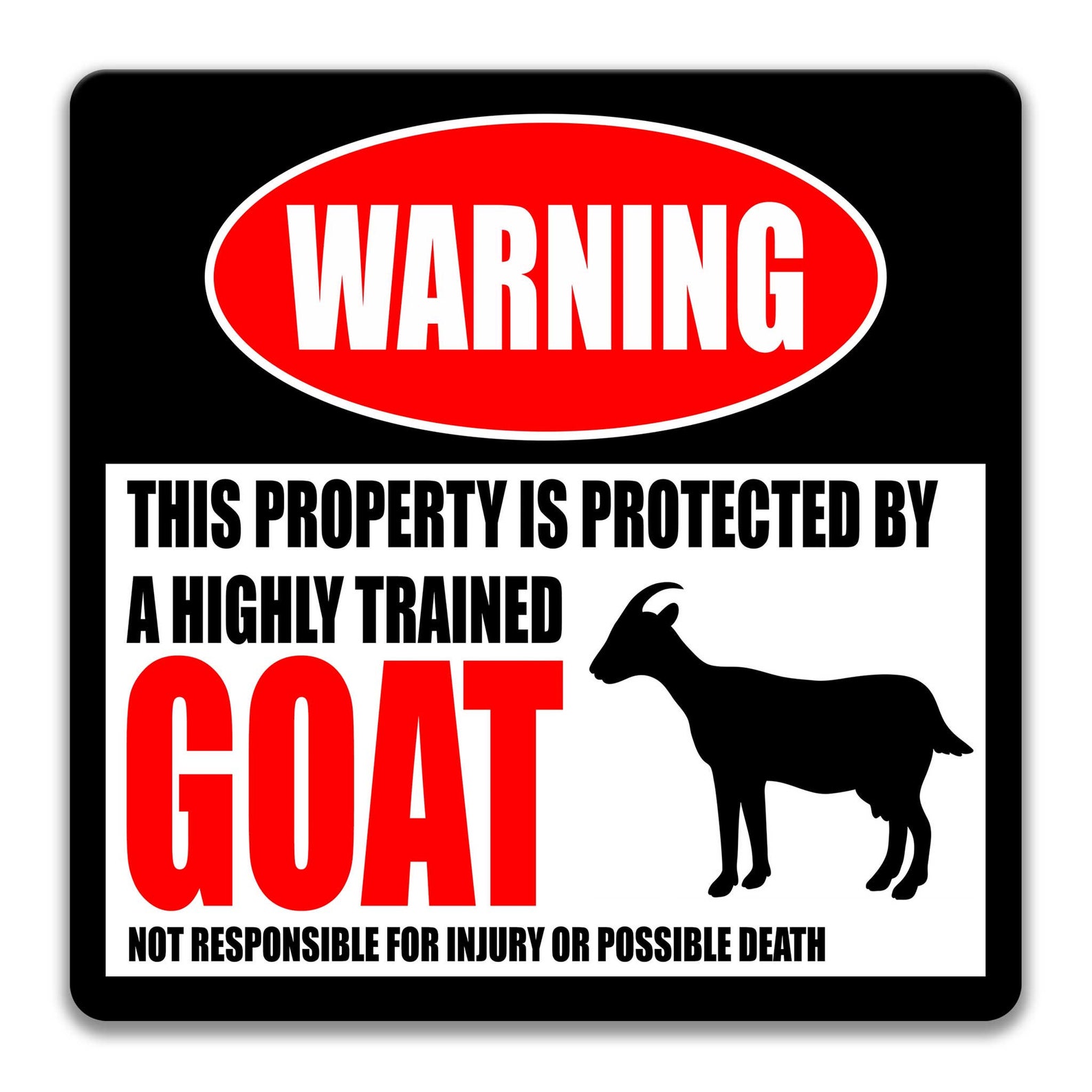 Goat Warning Sign Funny Goat Sign Goat Decor Barn Sign Yard - Etsy