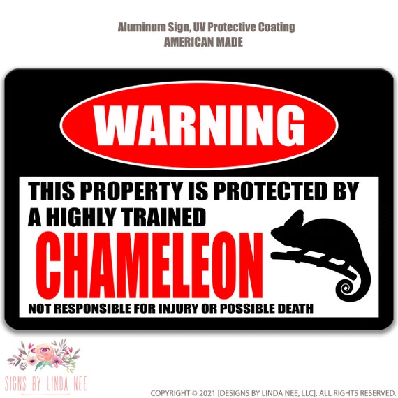 Chameleon Sign Funny Chameleon Sign Chameleon Accessories | Etsy
