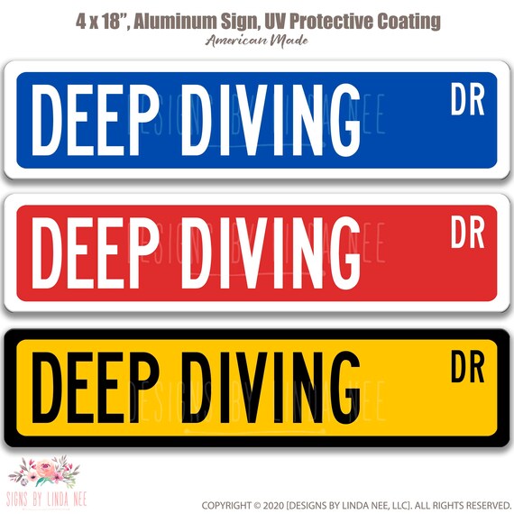 Deep Diving Deep Diving Sign Deep Sea Diving Scuba Diver | Etsy