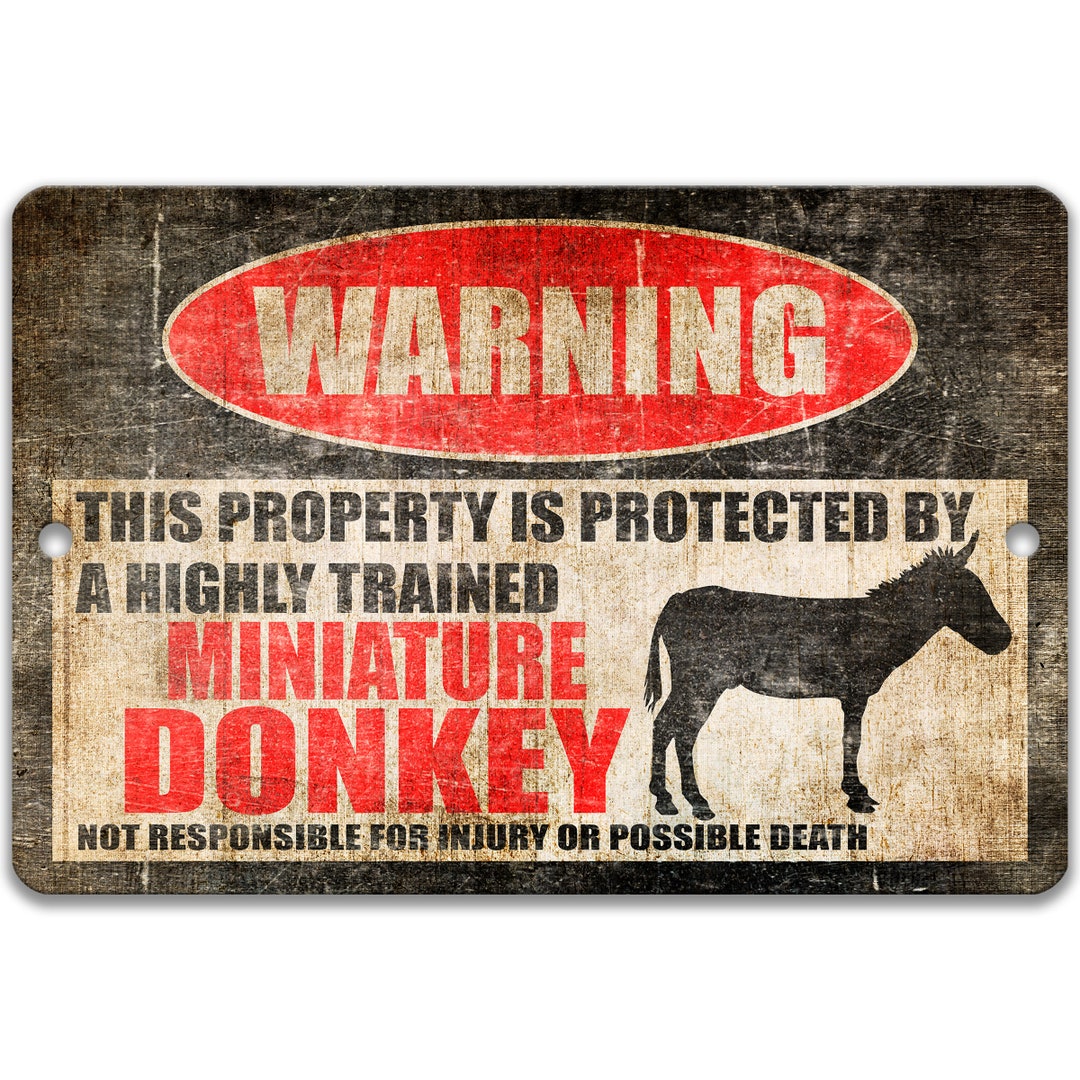 Miniature Donkey Sign Donkey Warning Sign Barn Sign Farm Sign Burro ...