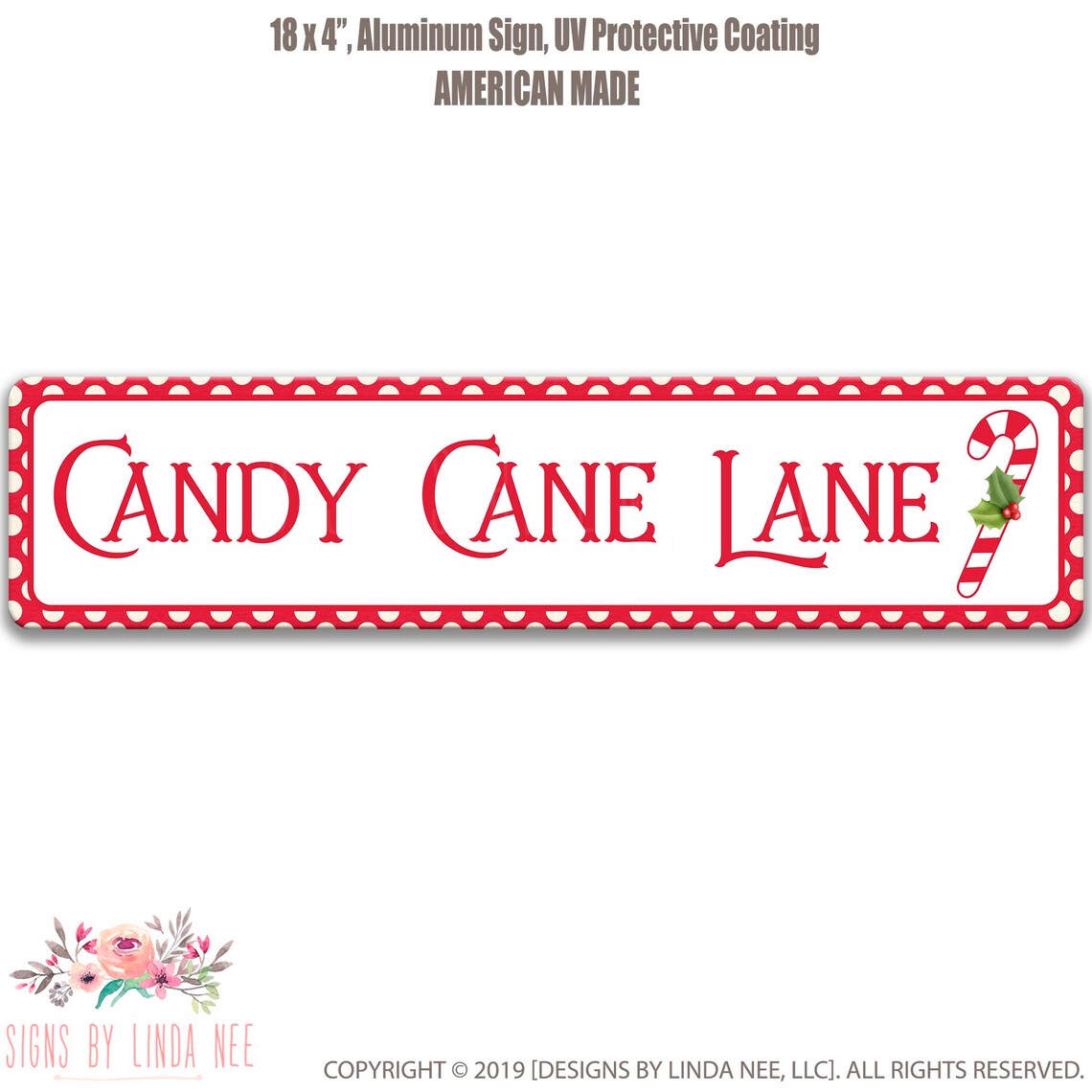 Candy Canes Sign Front Yard Sign Candy Cane Lane Street Sign Front Door ...