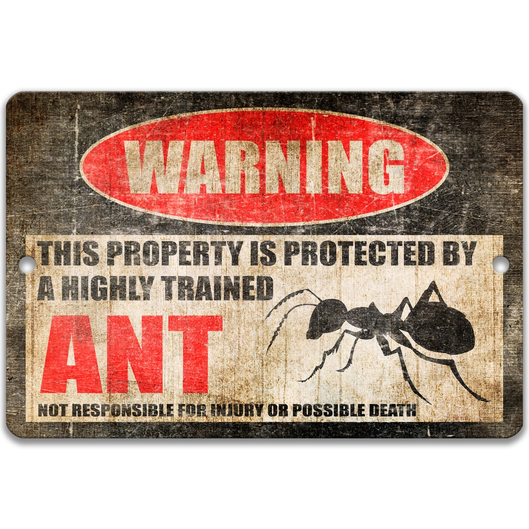 Funny Ant Warning Sign, Ant Decor, Ant Sign, Pest Sign, Insect Lover ...