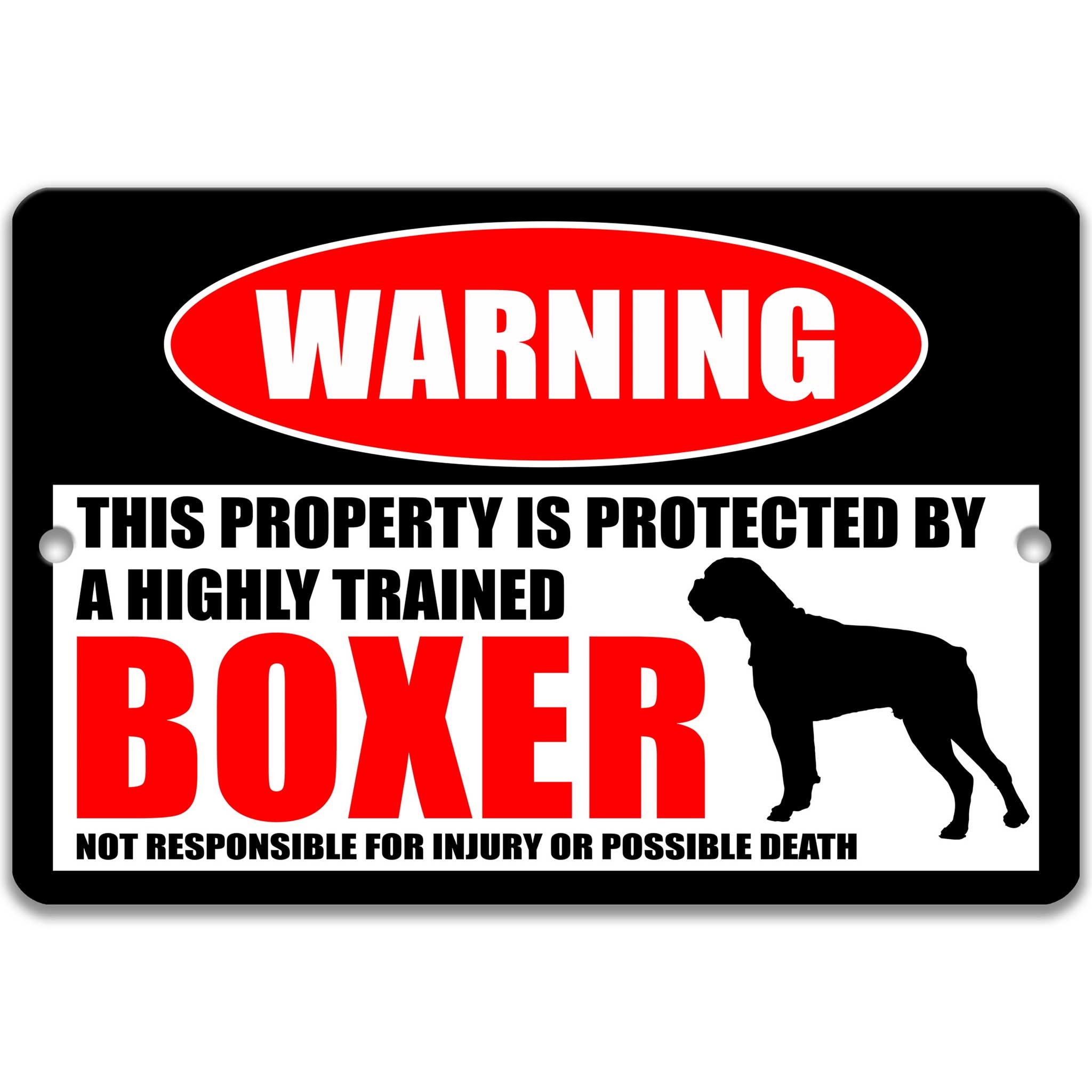 Boxer Sign No Trespassing Sign Beware of Dog Sign Funny Dog | Etsy