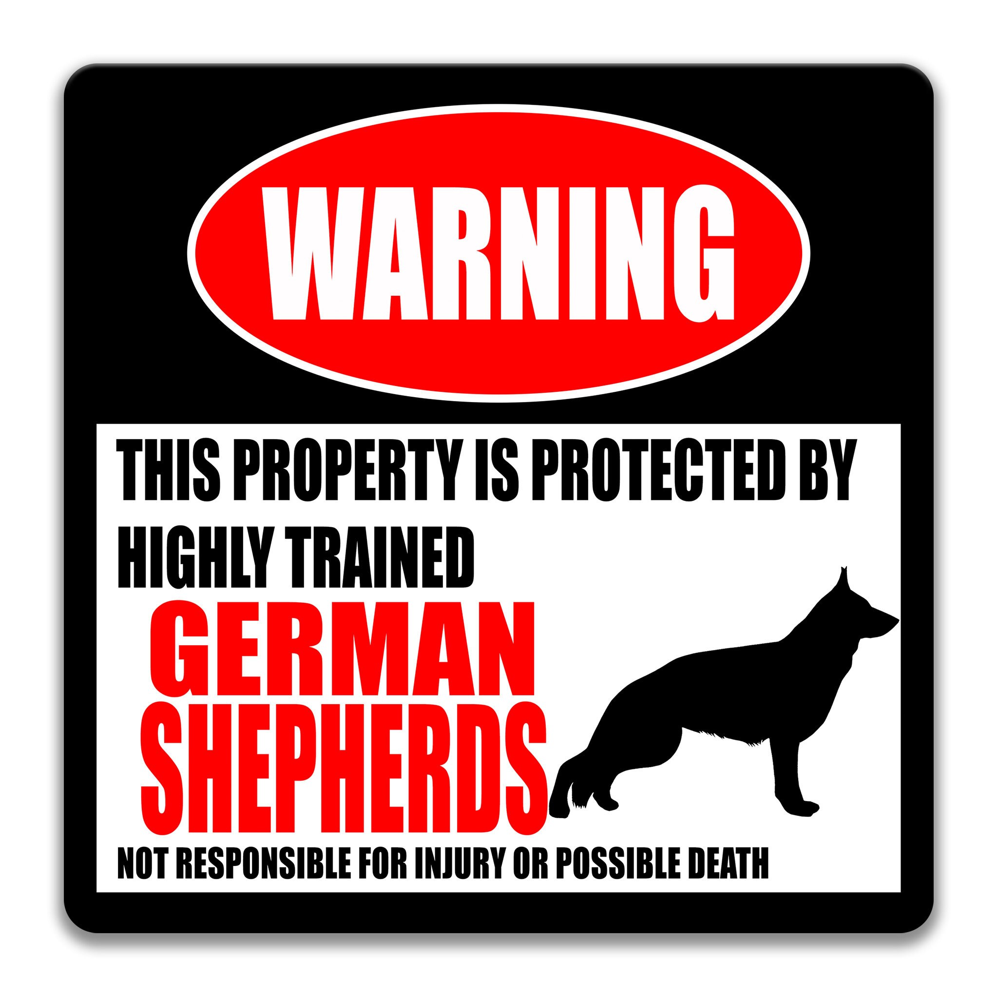 German Shepherds Dog Sign, No Trespassing Sign, Dog Warning Yard Sign ...