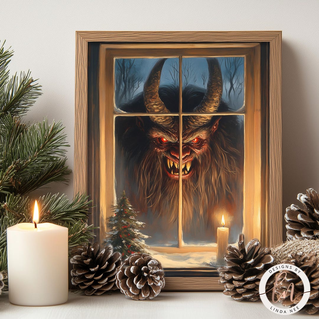 Krampus Wall Art, Dark Christmas Fantasy Wall Art, Krampus Dark ...