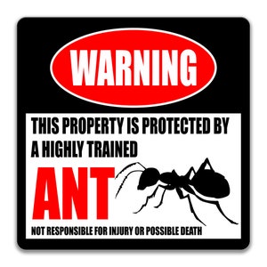 Funny Ant Warning Sign, Ant Decor, Ant Sign, Pest Sign, Insect Lover ...