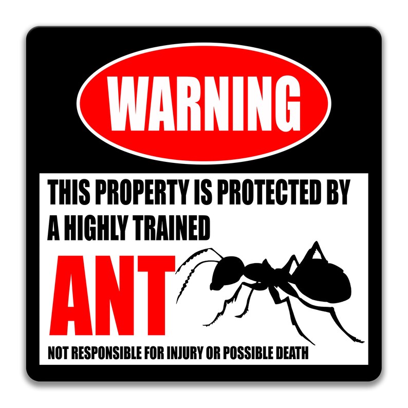 Funny Ant Warning Sign, Ant Decor, Ant Sign, Pest Sign, Insect Lover ...