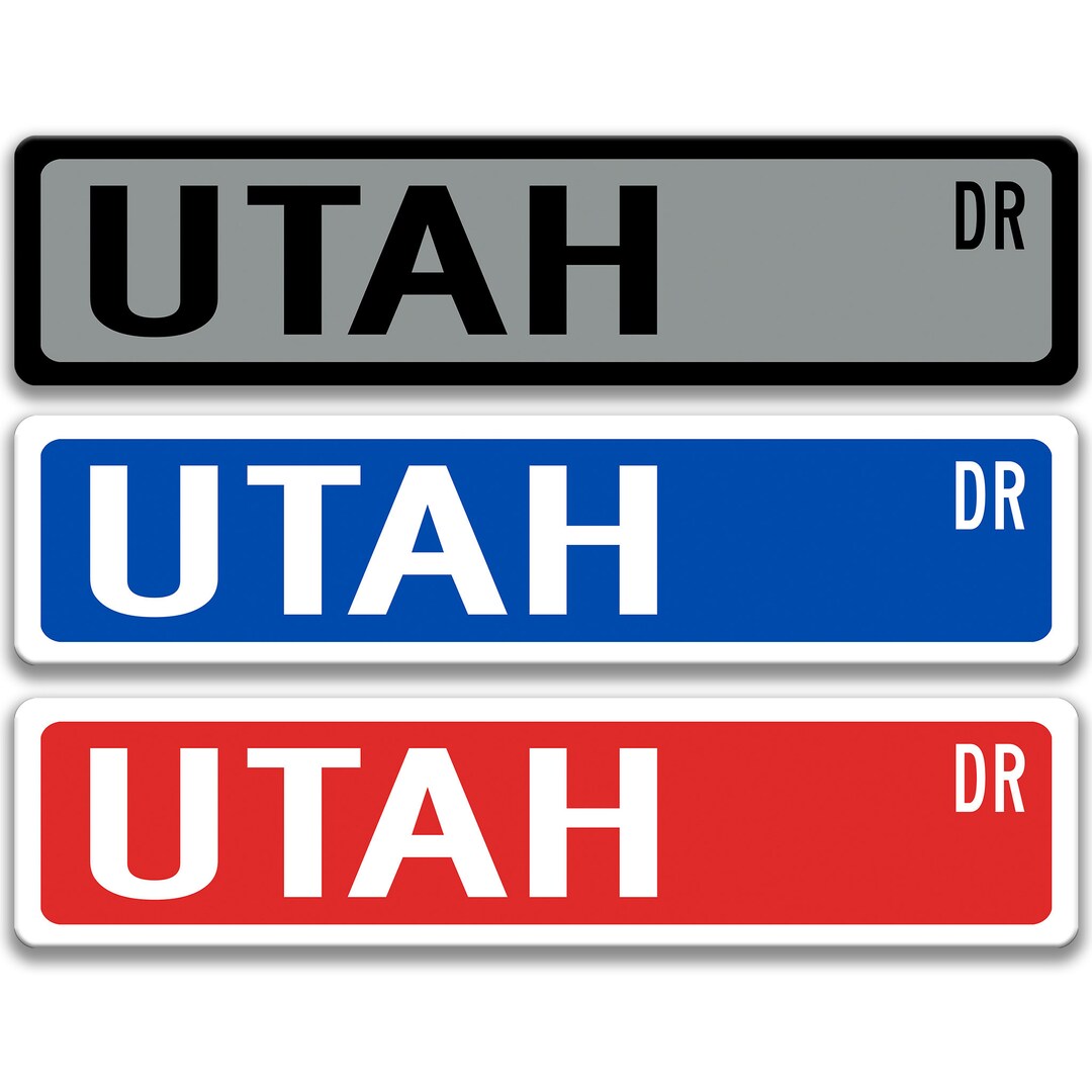 Utah Sign, Utah Visitor Gift, Custom Street Sign, Utah Decor, Utah Gift ...