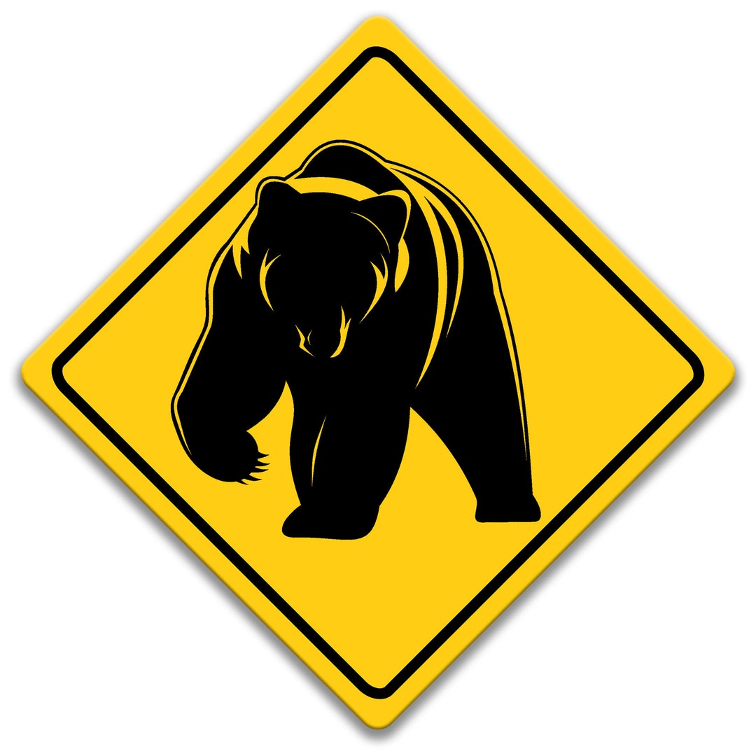 Bear Sign Cabin Sign Warning Bear Crossing Camping Bear Sign Bear Decor ...