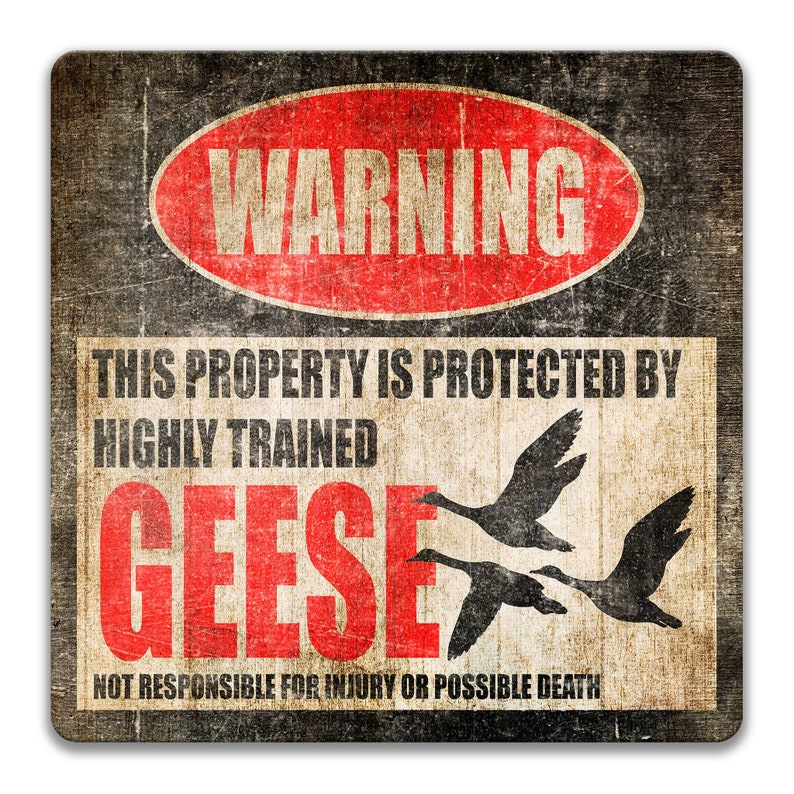 Goose Sign Goose Warning Sign Funny Goose Sign Goose Coop Sign Goose ...
