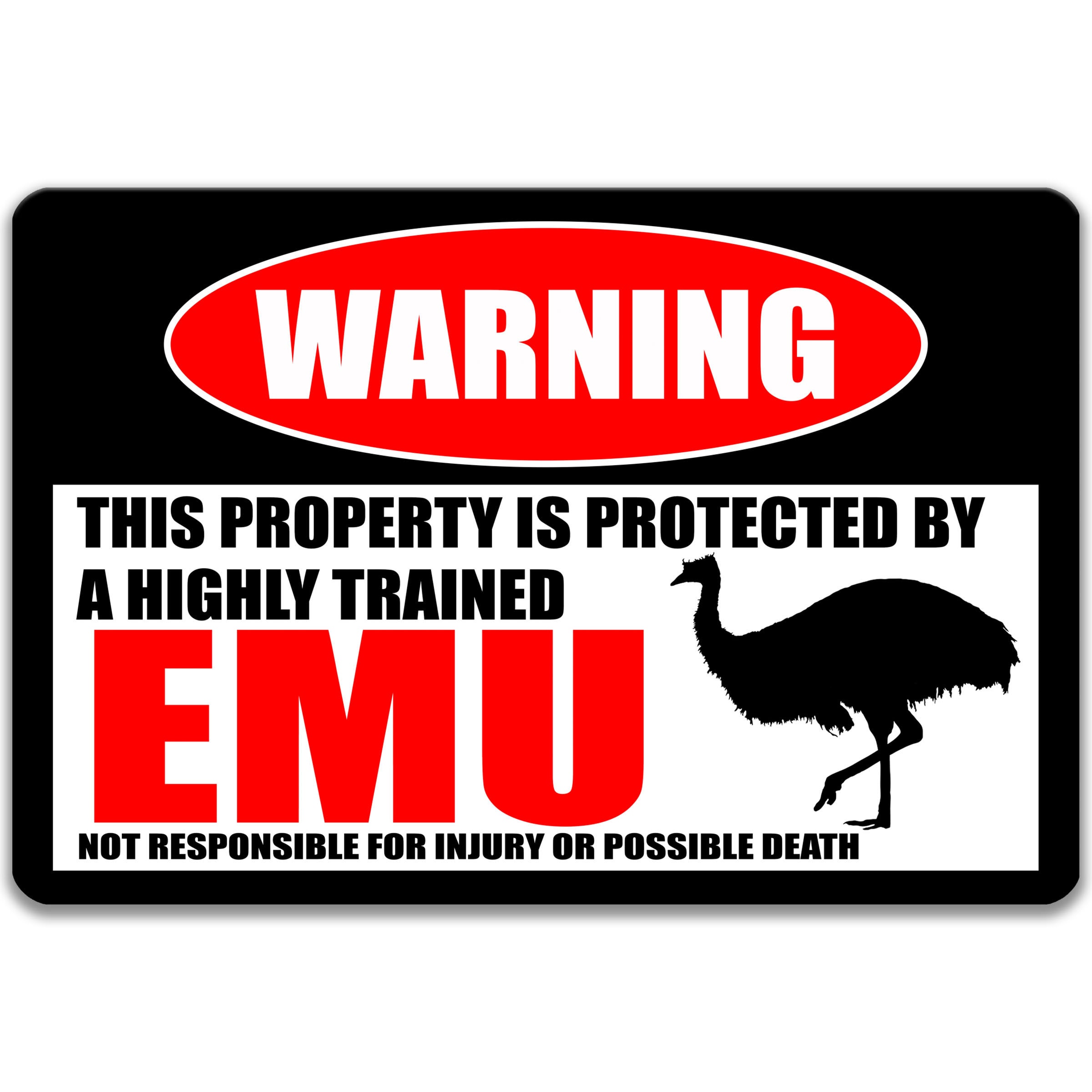 Emu Sign Funny Emu Gift Emu Decor Emu Lover Warning Sign | Etsy