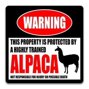 Alpaca Sign Funny Alpaca Sign Alpaca Warning Sign Barn Sign Metal Sign ...