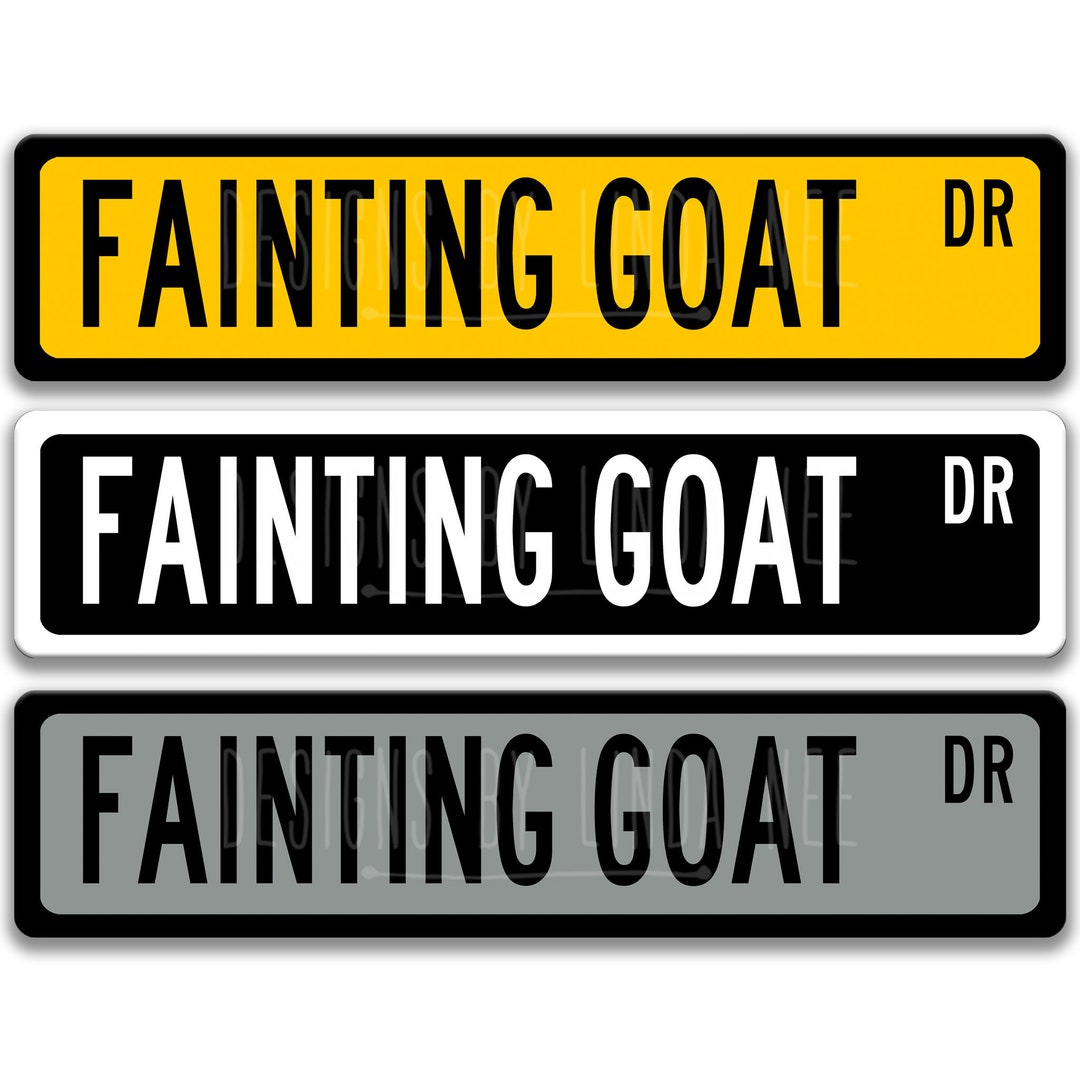 Fainting Goat Sign, Livestock Signs, Custom Street Sign, Barn Goat Sign ...