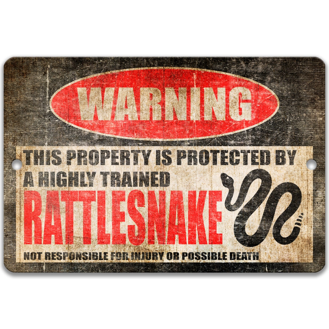 Rattlesnake Sign Snake Sign Rattlesnake Warning Sign Funny - Etsy