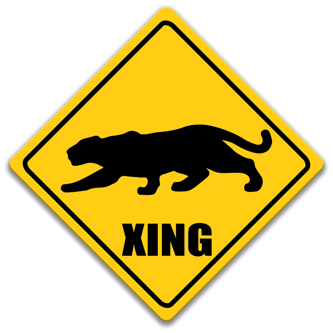 Black Panther Crossing Sign, Black Panther Xing Sign, Black Panther ...