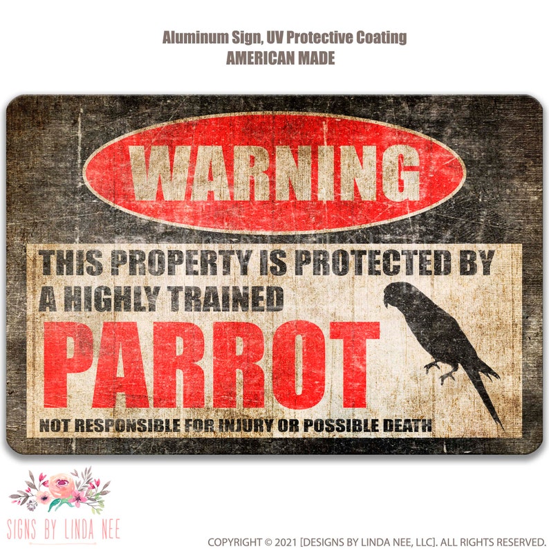 Parrot Sign Funny Parrot Gift Cockatoo Decor Bird Cage - Etsy