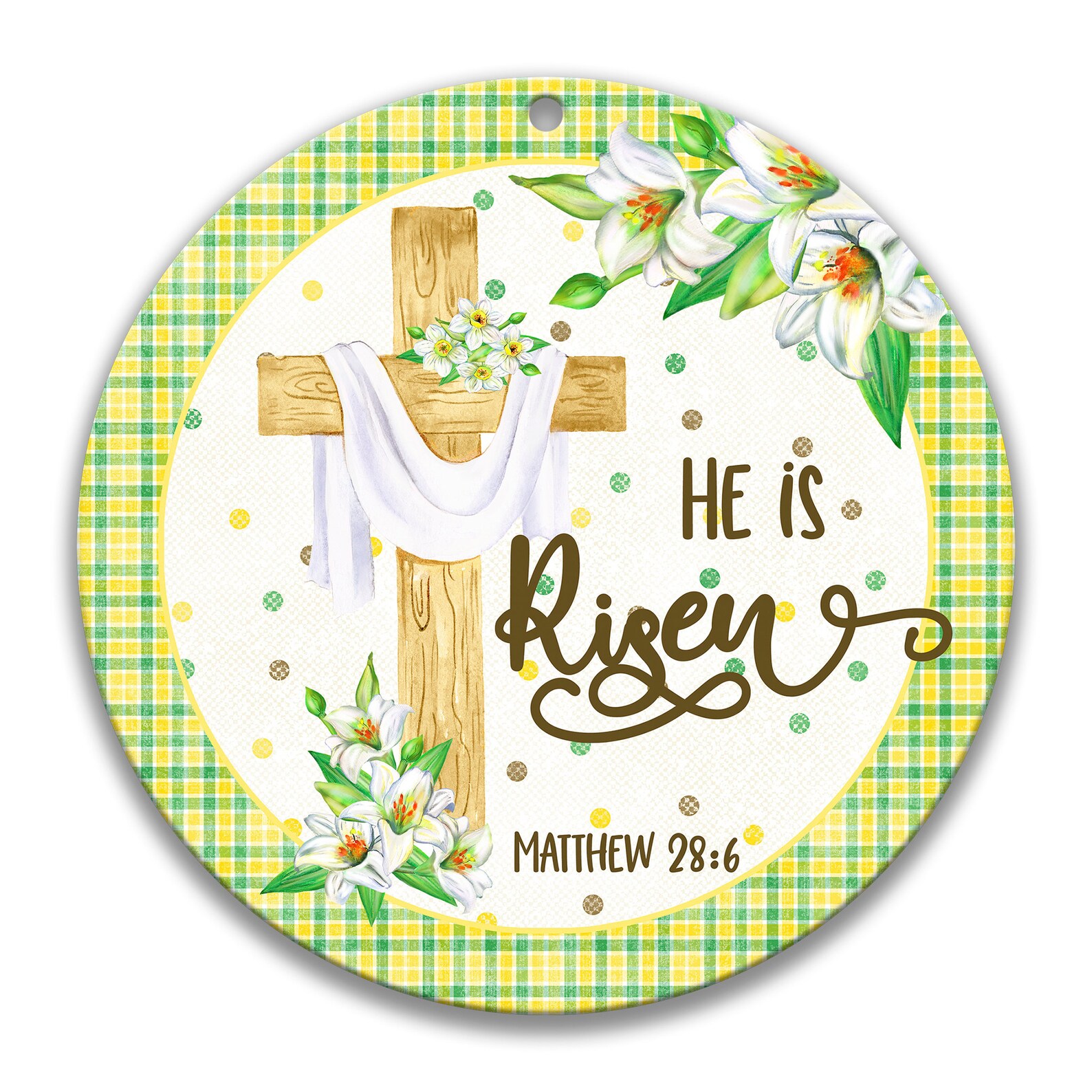 He is Risen Sign for Easter and Spring Wreaths 8 Round - Etsy