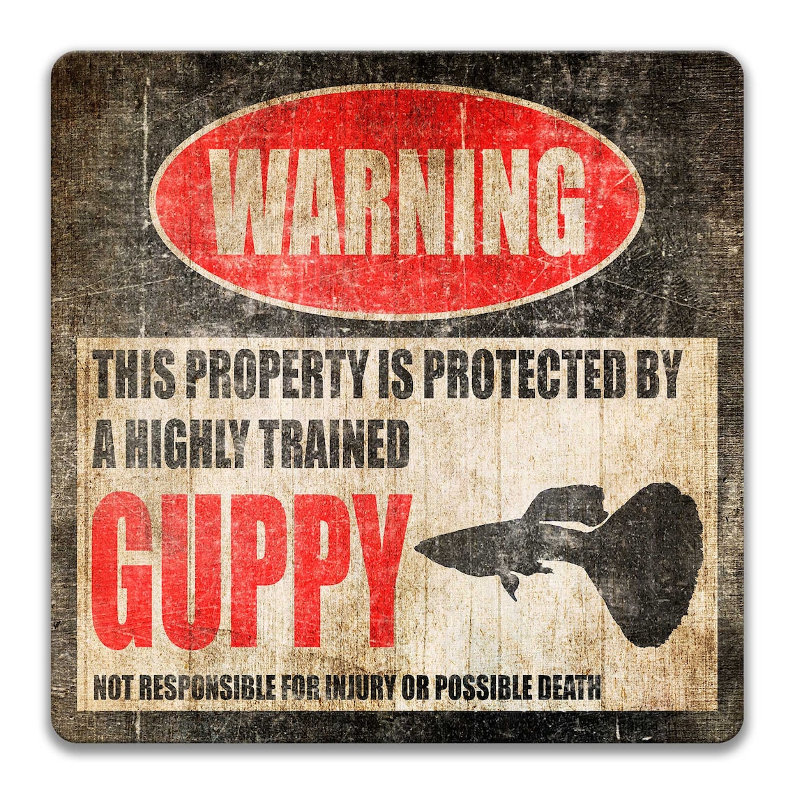 Guppy Fish Sign Funny Fish Sign Aquarium Sign Aquarium Fresh - Etsy