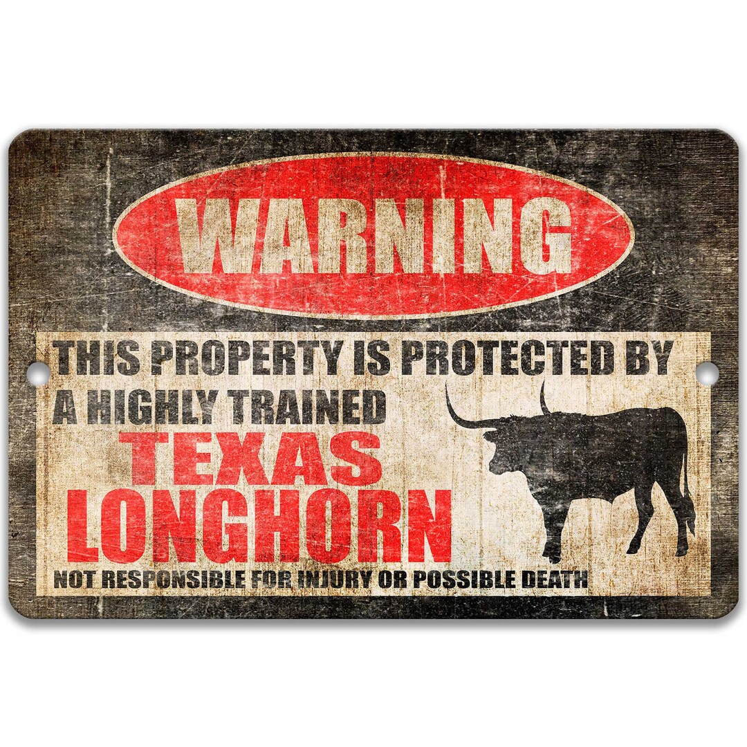 Texas Longhorn Sign Barn Sign Farm Sign Bull Decor Cow Warning Sign ...