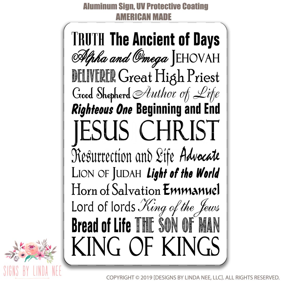 Names of God Christian Decoration Christian Sign Faith Sign Scripture ...