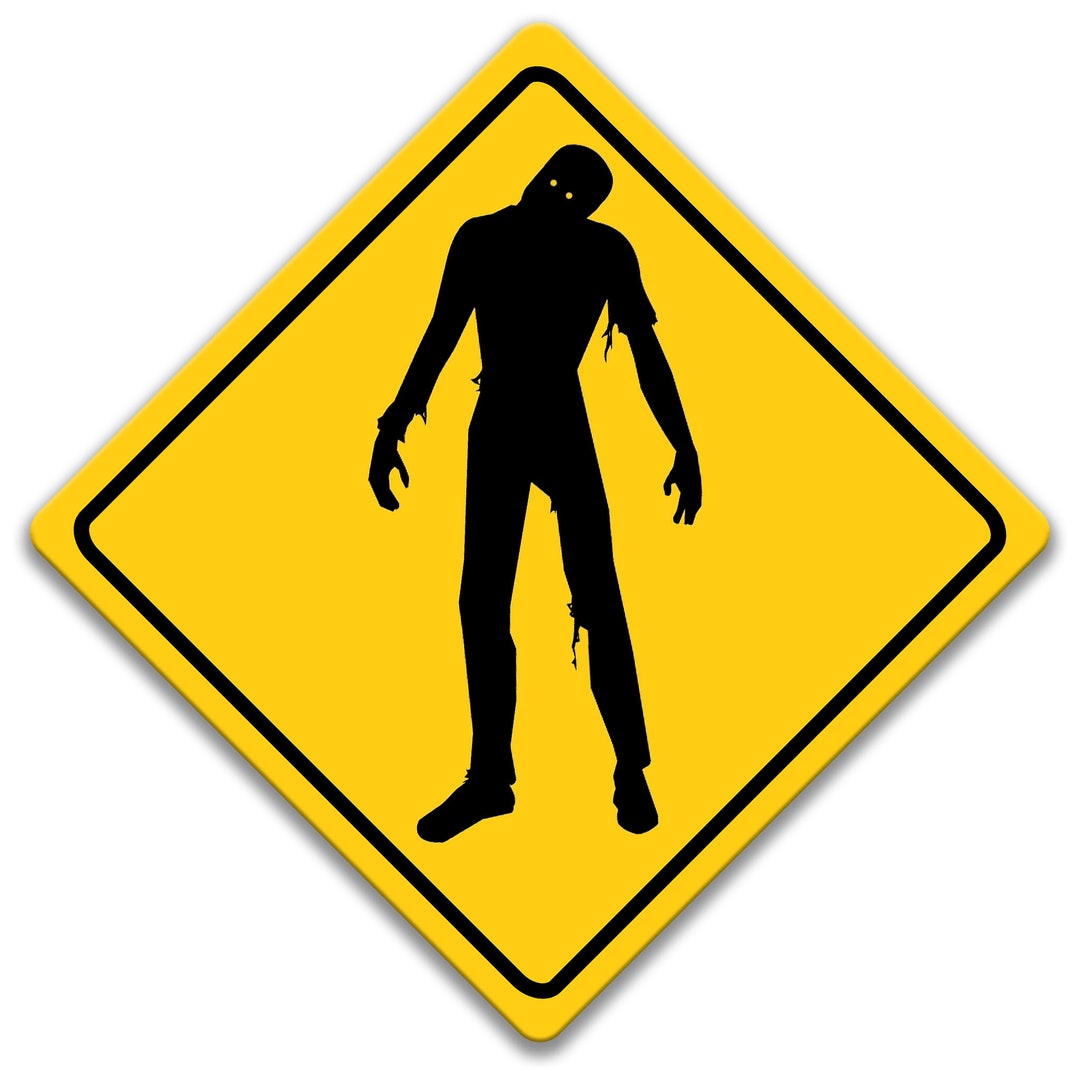 Zombie Sign, Zombie Crossing Sign, Diamond Zombie Sign, Zombie Decor ...