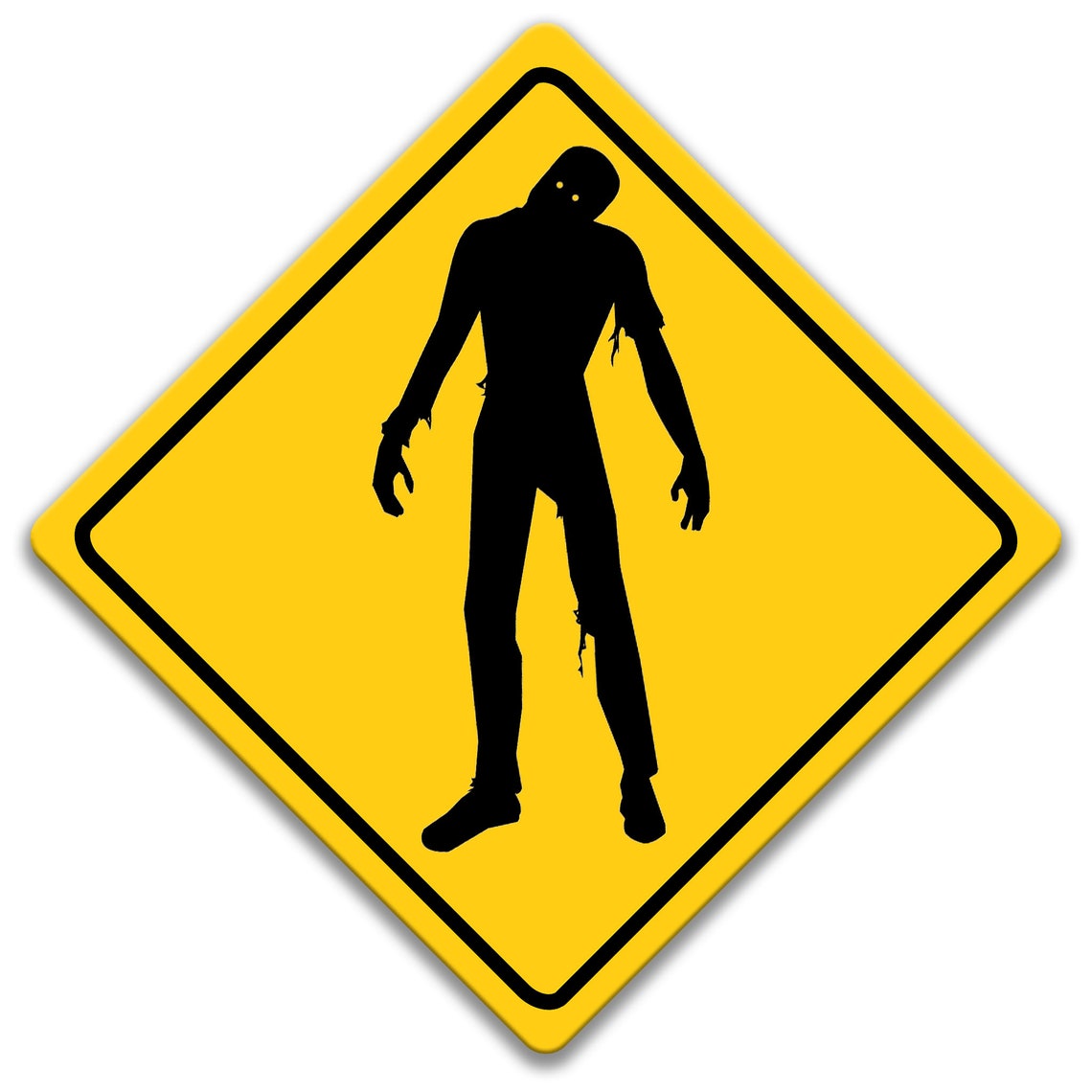 Zombie Sign Zombie Crossing Sign Diamond Zombie Sign Zombie - Etsy