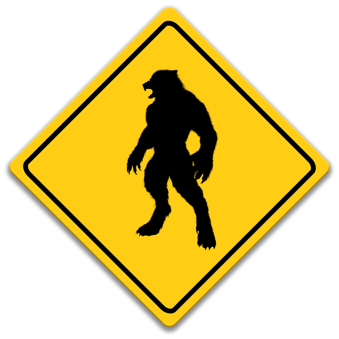 Michigan Dogman Crossing Sign, Cryptid Lover Gifts, Monster Hunter ...