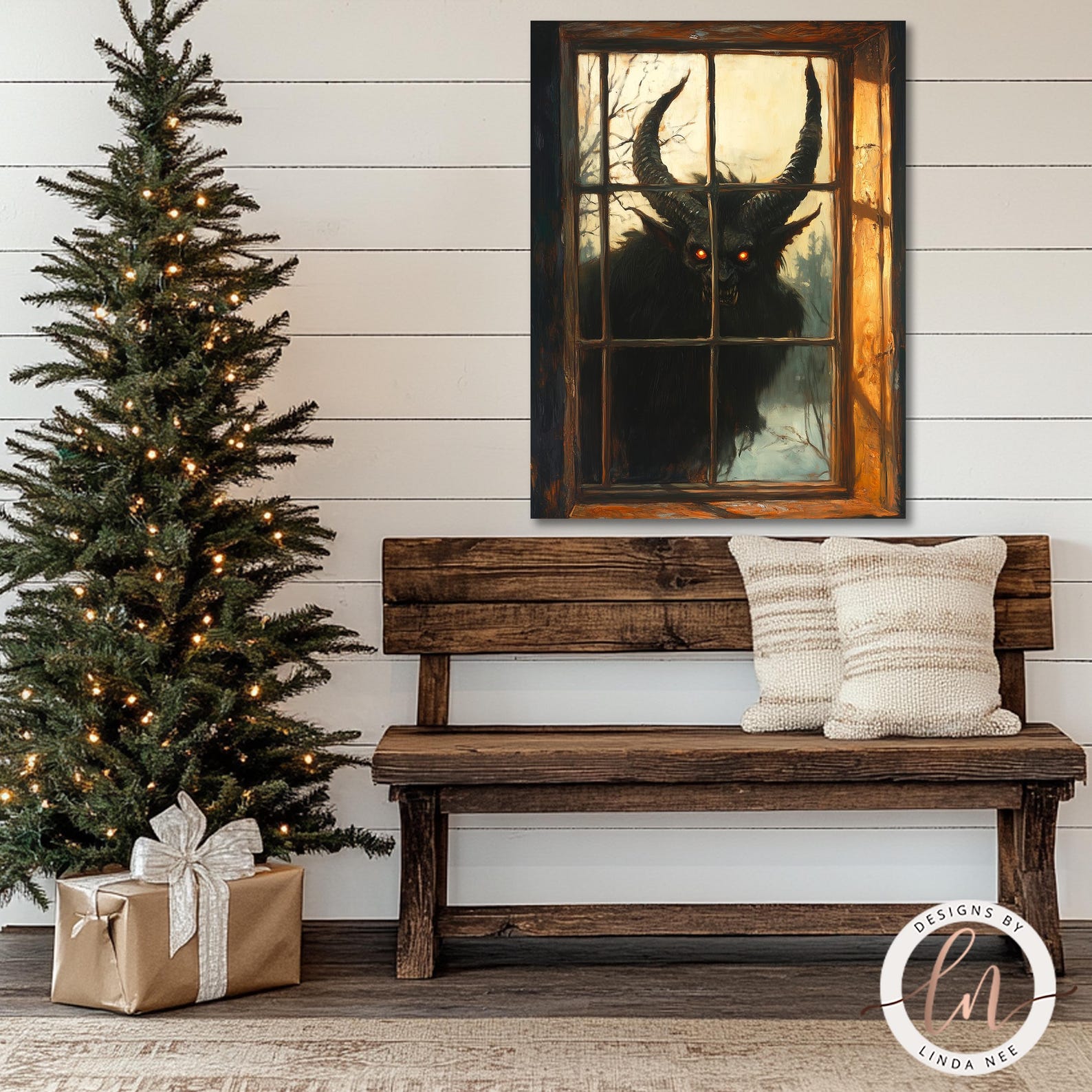 Krampus Print, Creepmas Decor, Gothic Christmas Wall Art, Dark Academia ...