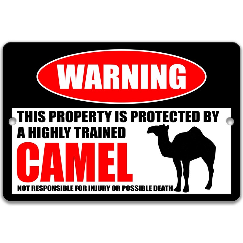 Camel Sign Camel Warning Sign Funny Camel Decor Sign Warning Sign Camel ...