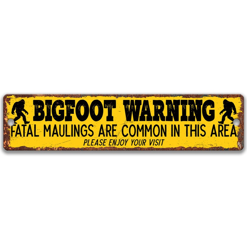 Bigfoot Warning Funny Metal Sign Outdoor Sign Rusty Metal - Etsy