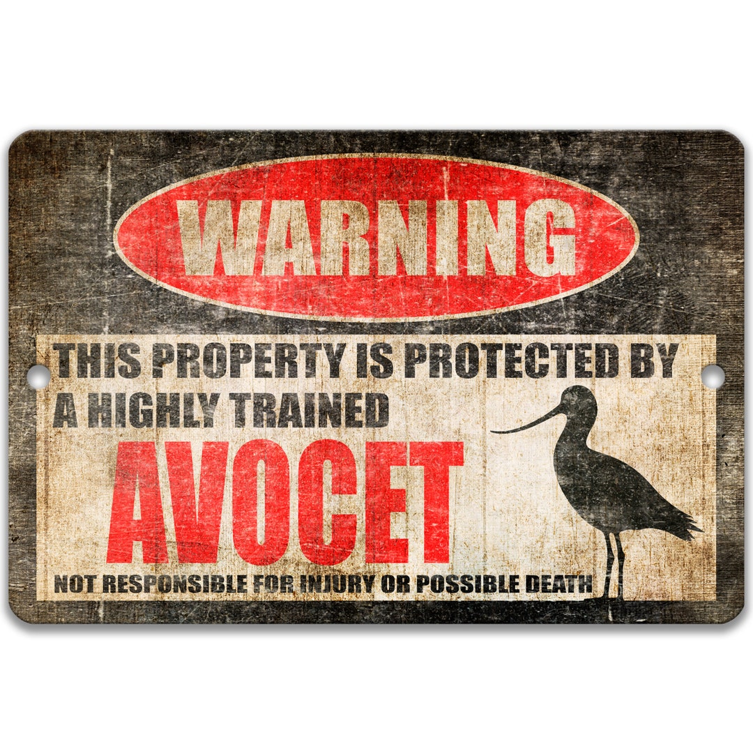Funny Avocet Warning Sign, Avocet Decor, Avocet Sign, Shorebird Sign ...