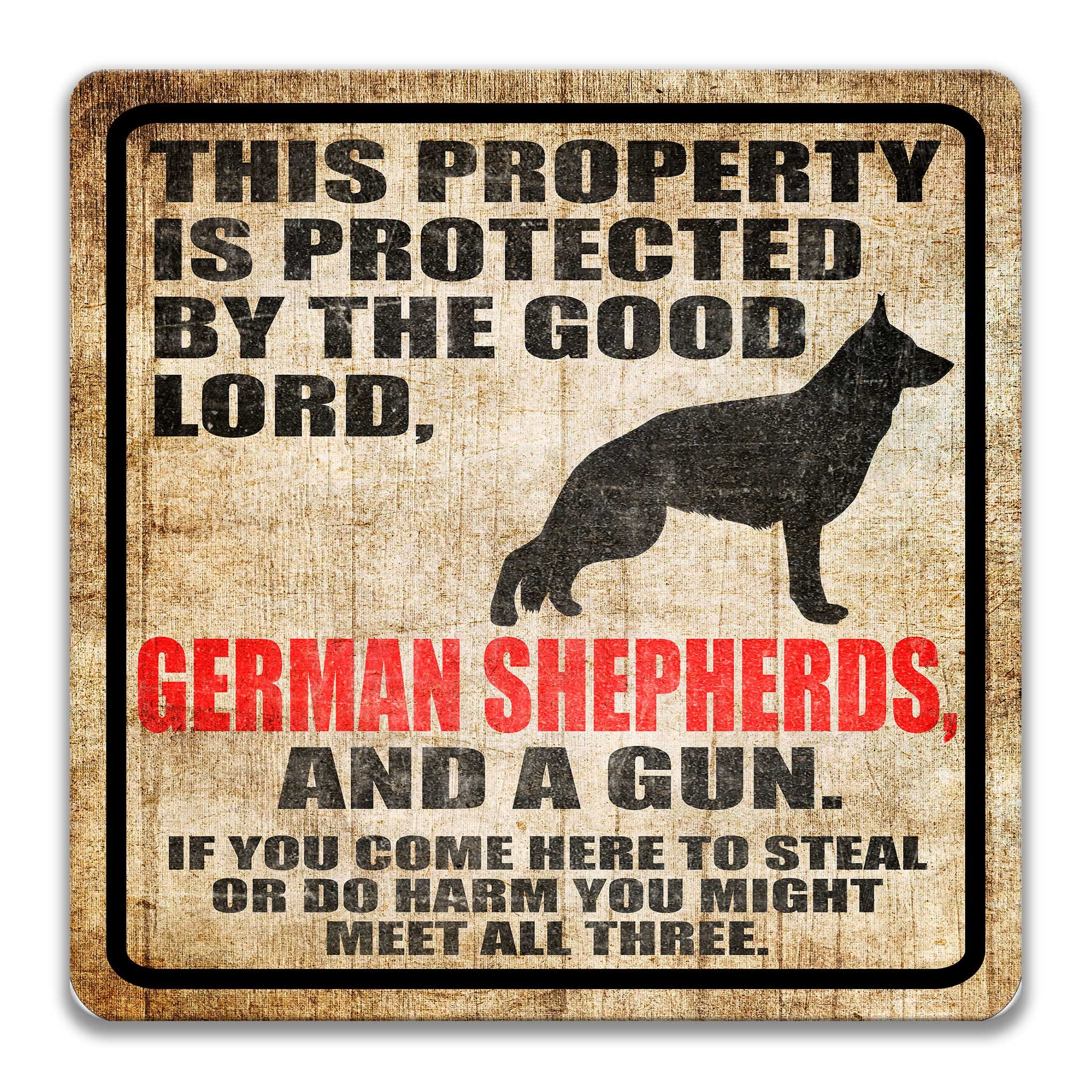 German Shepherds Dog Sign Dog Warning Sign Dog Sign Warning Sign German ...