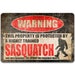 Sasquatch Warning Funny Metal Sign, Outdoor Sign, Rusty Metal Sasquatch ...
