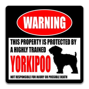 Funny Yorkipoo Sign, Metal Warning Decor for Dog Lovers - Etsy