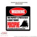 Porcupine Sign Funny Porcupine Warning Sign Campsite Decor - Etsy