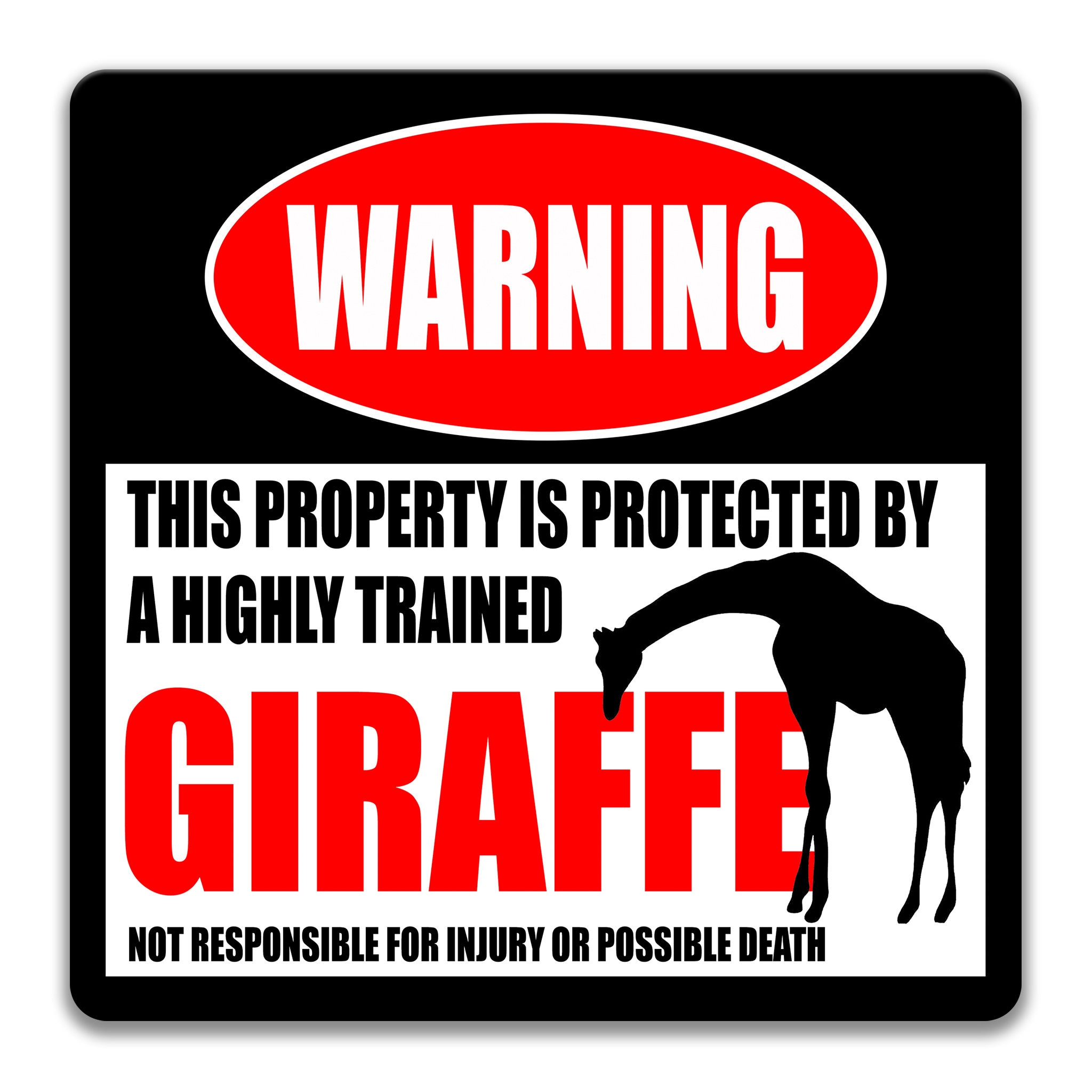 Giraffe Metal Sign, Giraffe Warning, Funny Sign, Giraffe Lover Gifts ...