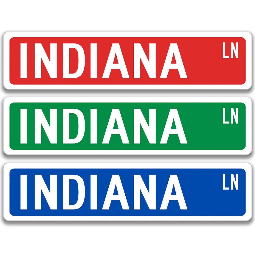 Indiana Sign, Indiana Visitor Gift, Custom Street Sign, Indiana Decor ...